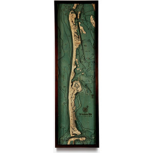 Lido Key - Siesta Key Wooden Map Art | Topographic 3D Chart