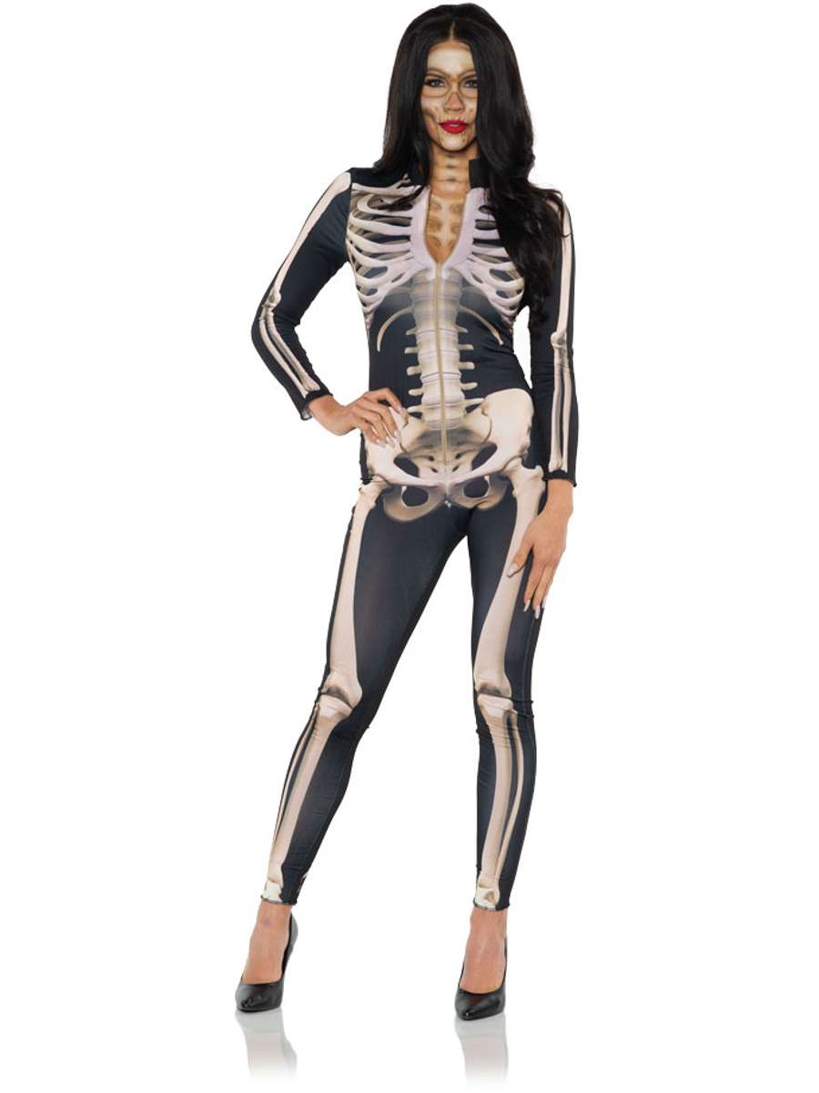 Women's Skeleton Bones X-Ray Jumpsuit Costume | eBay