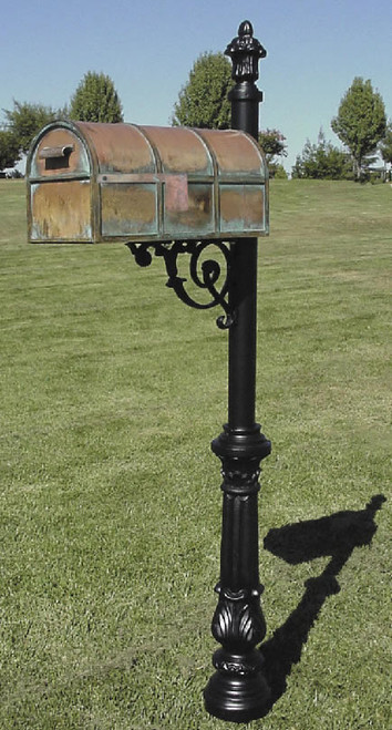 Brass Lockable Mailbox with Post - Curbside Secure Locking Mailboxes