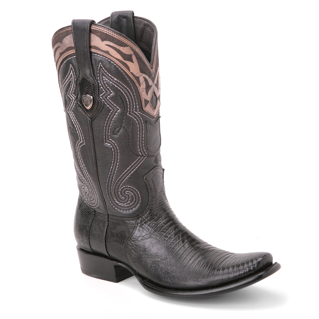 Wild West Black Genuine Lizard Skin Boots