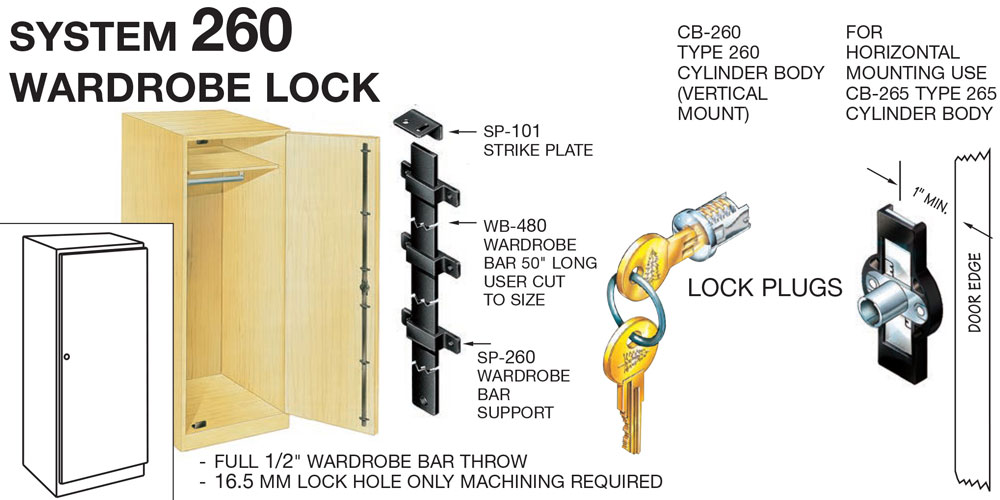 CompX System 260 Timberline Wardrobe Lock | Easy Install