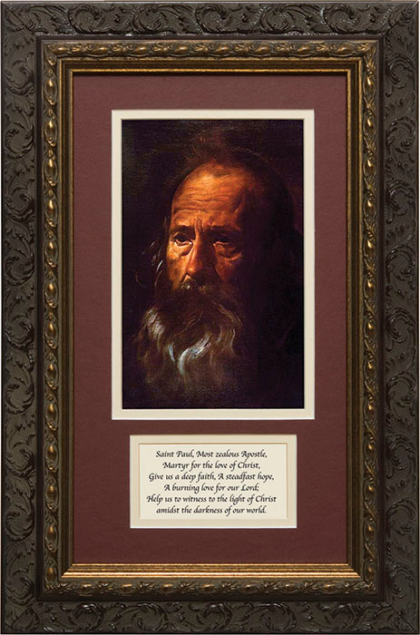 St. Paul (Portrait) by Velazquez Matted with Prayer - Ornate Dark ...