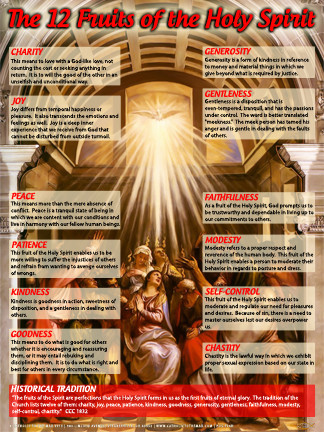 The Twelve Fruits Of The Holy Spirit Explained Poster Catholic To The The Twelve Fruits Of The Holy Spirit Explained Poster Catholic To The