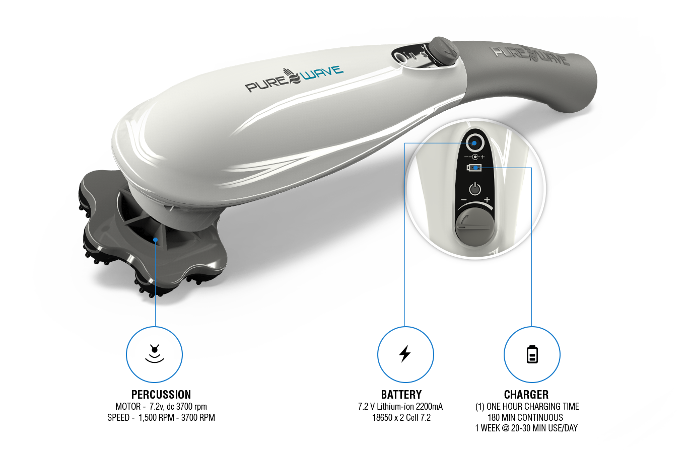 Pure Wave CM-05 Cordles Massager (Single Percussion Motor)