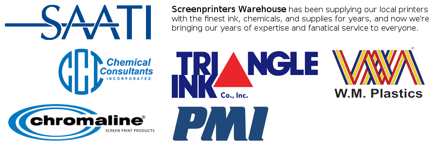 Screenprinters Warehouse - Saati and CCI Chemicals, Triangle Inks and ...
