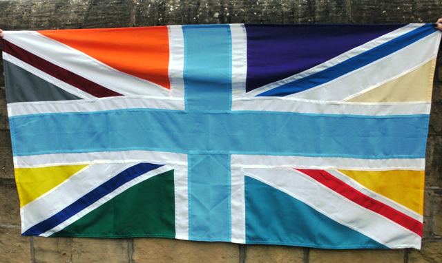 Union Jack Flags In Different Colour Ways