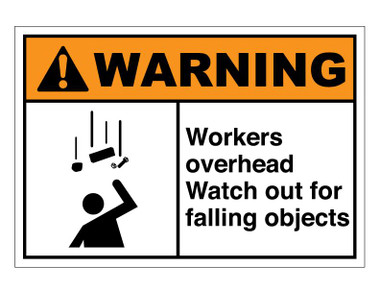 ANSI Warning Workers Overhead Watch Out For Falling Objects