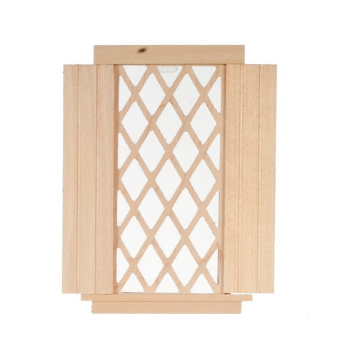 Diamond Window w/Shutters | Jeepers Dollhouse Miniatures