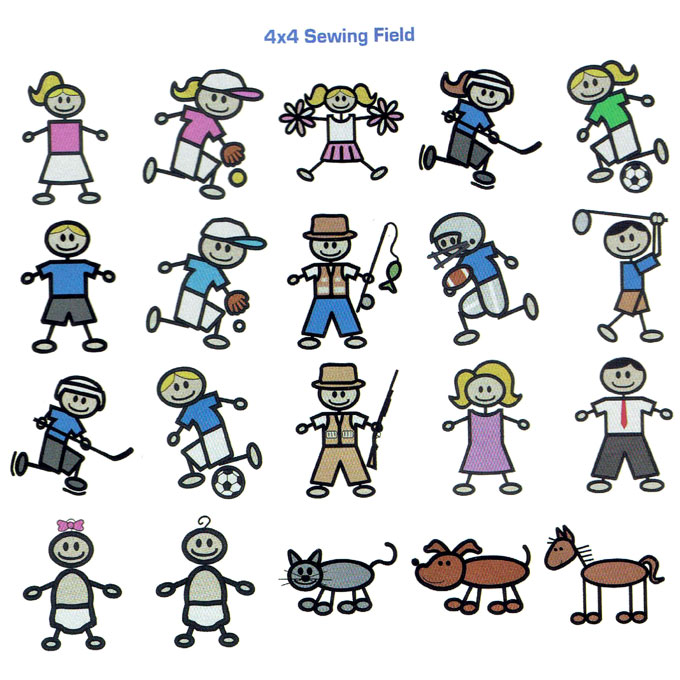 Dakota Collectibles Stick Figures Embroidery Design CD