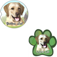Yellow Labrador Absorbent Car Cup Coaster - Sunset Key Chains
